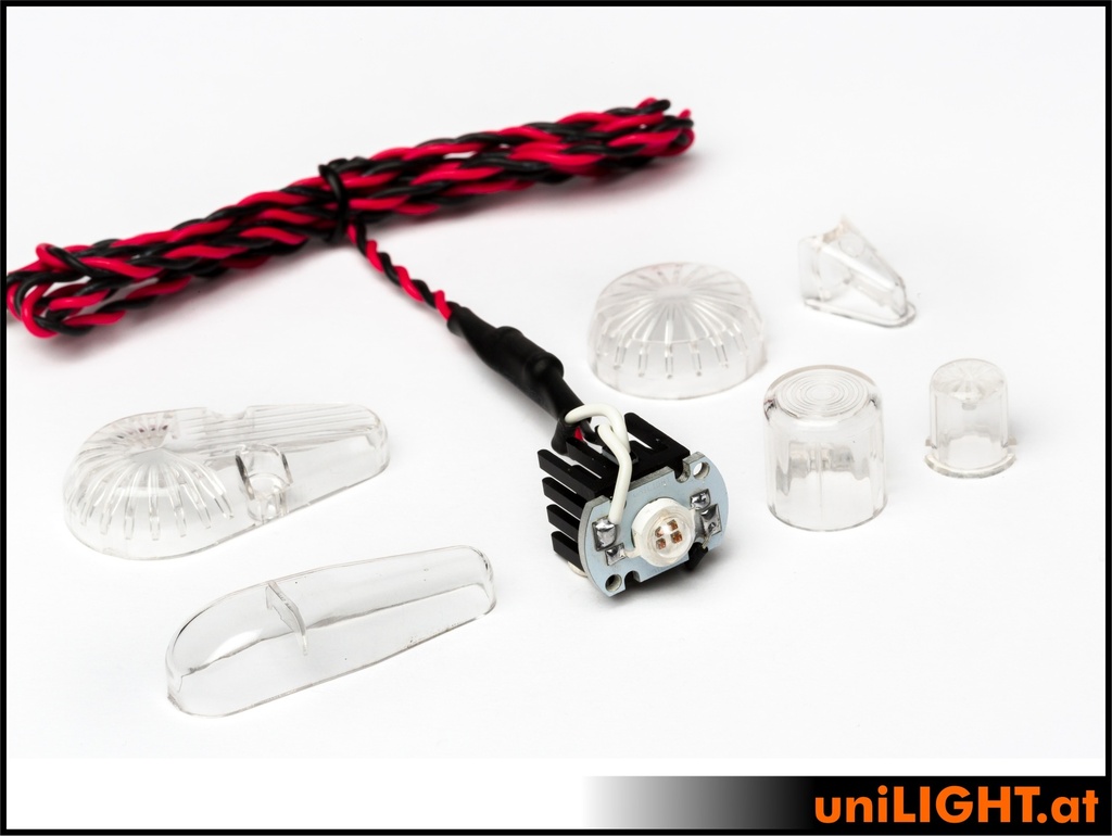 10/11/15/24mm ROUND Strobe light, 8Wx2, T-Fuse | uniLIGHT.at